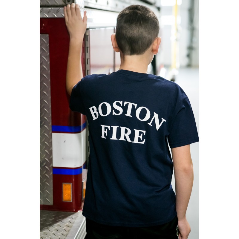 Boston Fire Gear Station Youth Short Sleeve - Navy Blue
